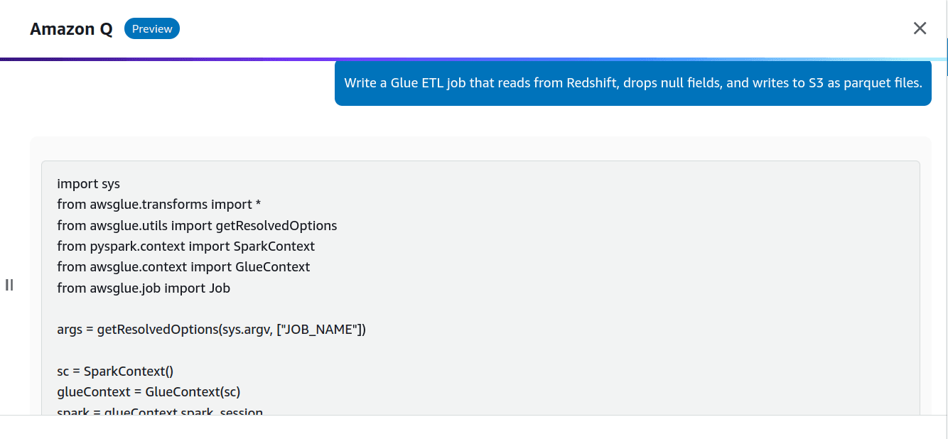 "AWS Glue"のAmazon Qデータ統合で、AWS上のデータ変換を簡素化 - InfoQ